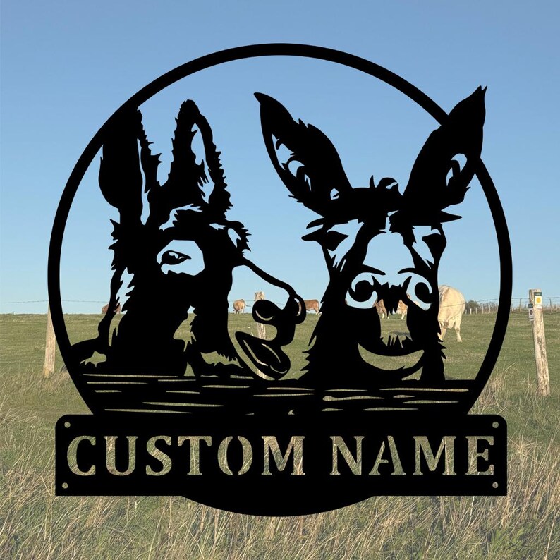 Custom Donkey Metal Sign, Personalised Donkey Room Decoration, Donkey ...