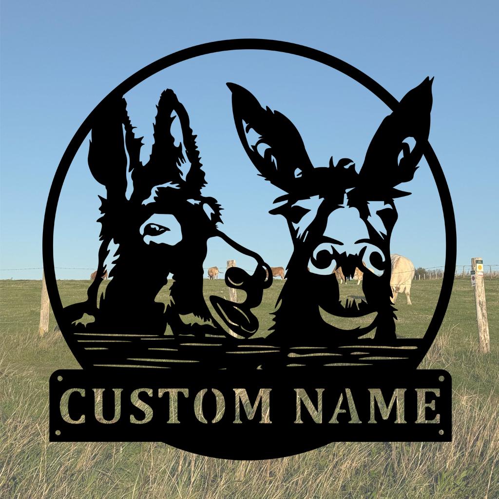 Custom Donkey Metal Sign, Personalised Donkey Room Decoration, Donkey ...