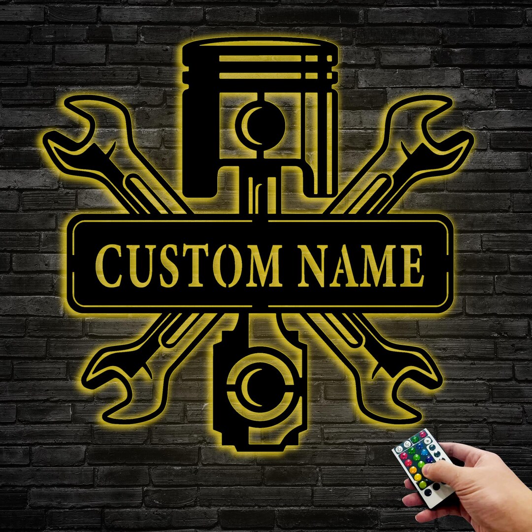 Personalized Metal Workshop Sign With Last Name,custom Work Shop Metal ...