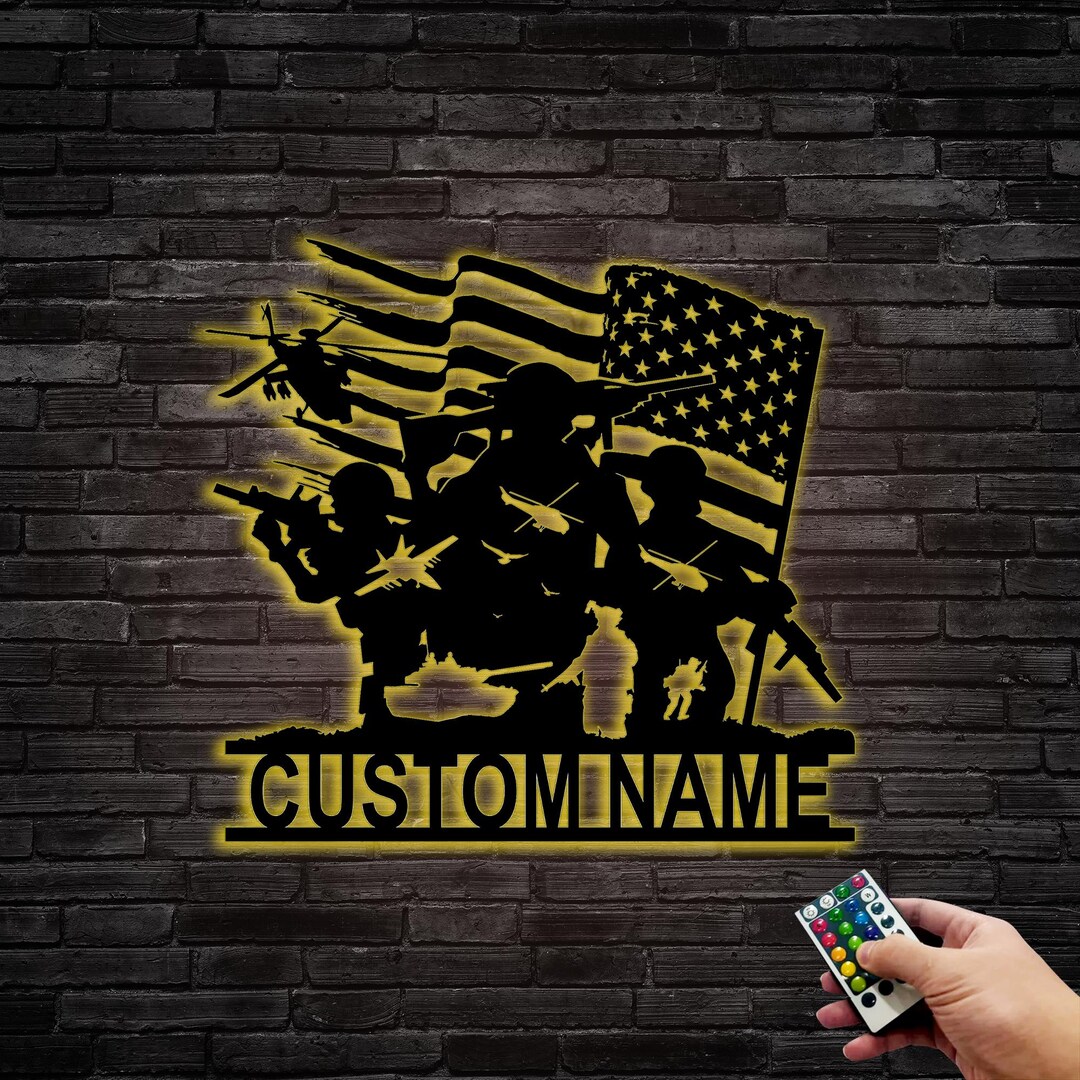 Personalized Army Soldiers Veteran Metal Sign,custom US Soldier Metal ...