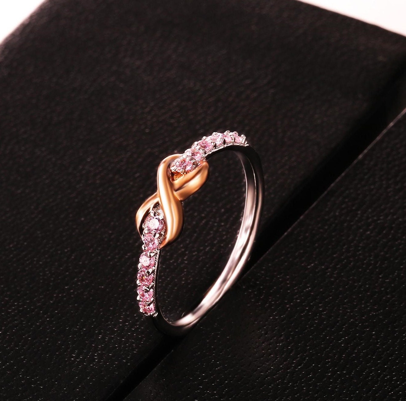 Handmade Gold Infinity Symbol Rings-pink Diamond Ring for - Etsy