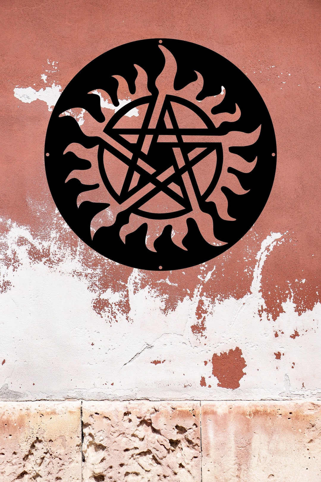 Supernatural Anti Possession Symbol Metal Wall With LED Lights, Gothic ...