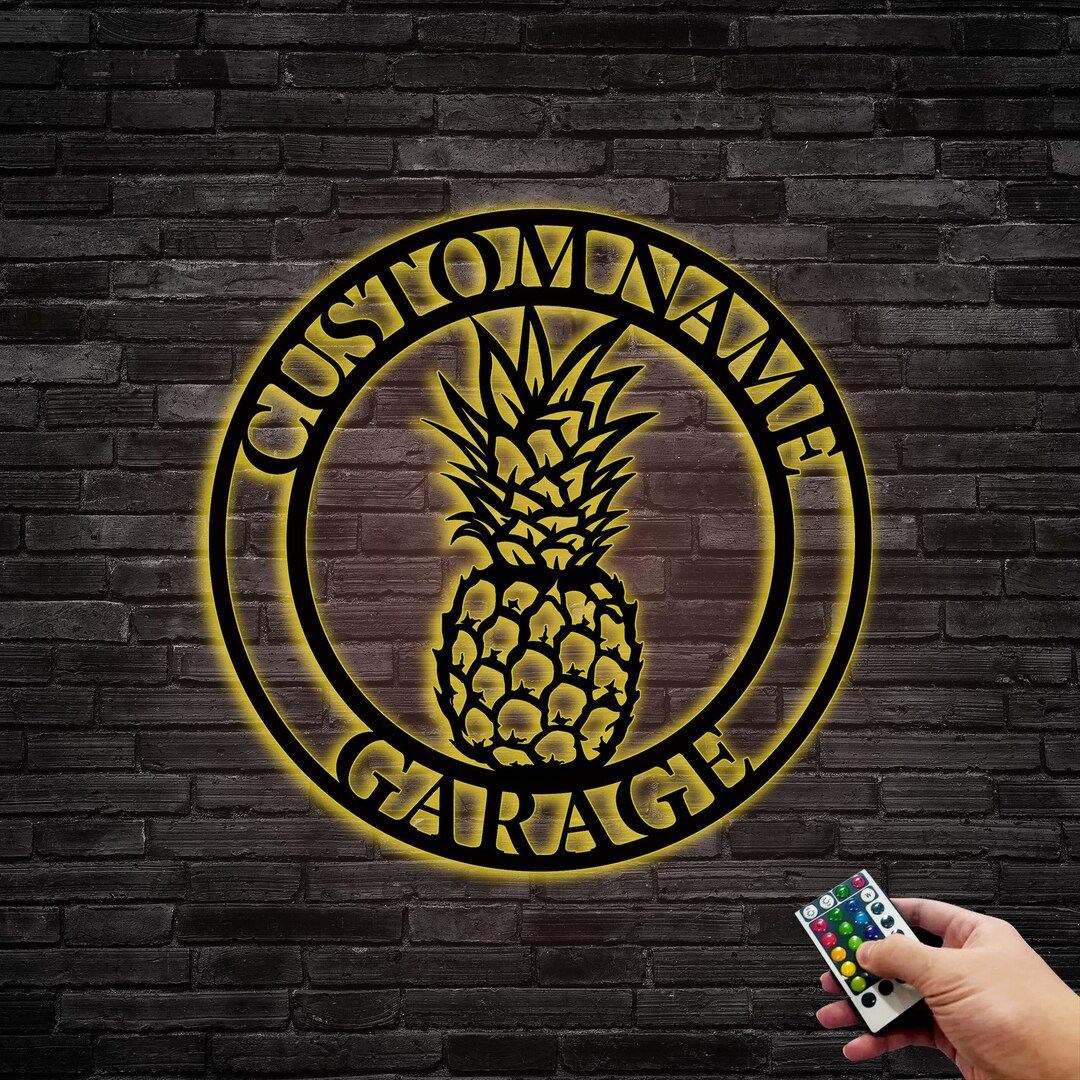 Personalized Metal Pineapple Sign,family Name Sign With Pineapple ...