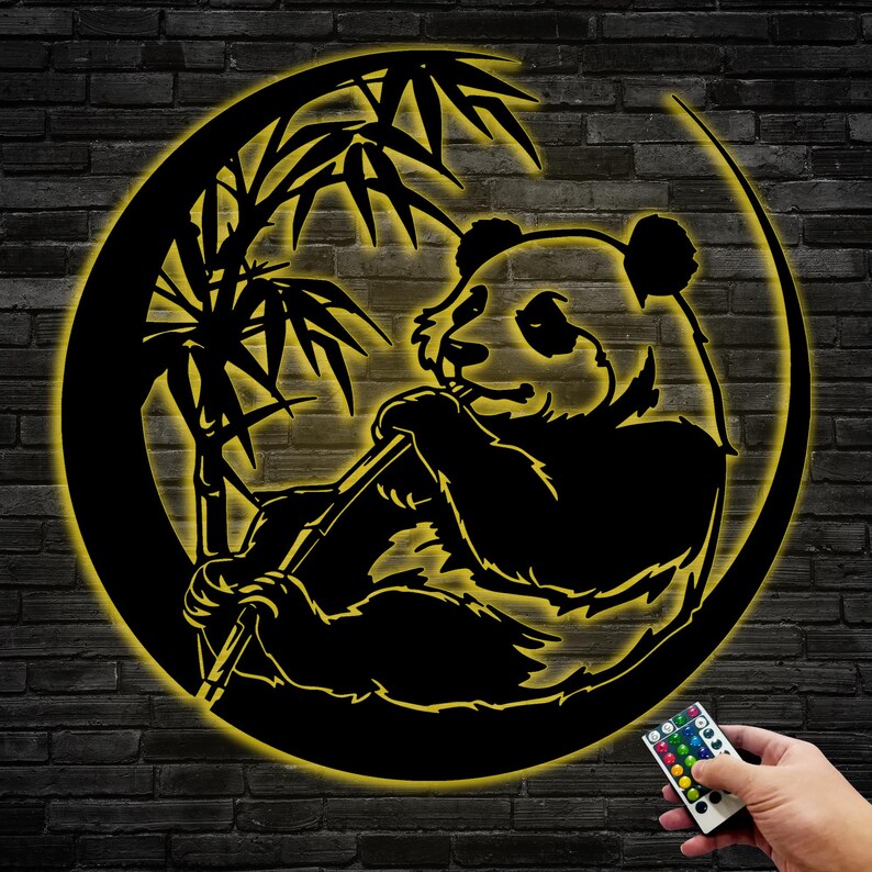 Personalized Metal Panda Wall Decor,custom Family Name Sign Home Decor ...