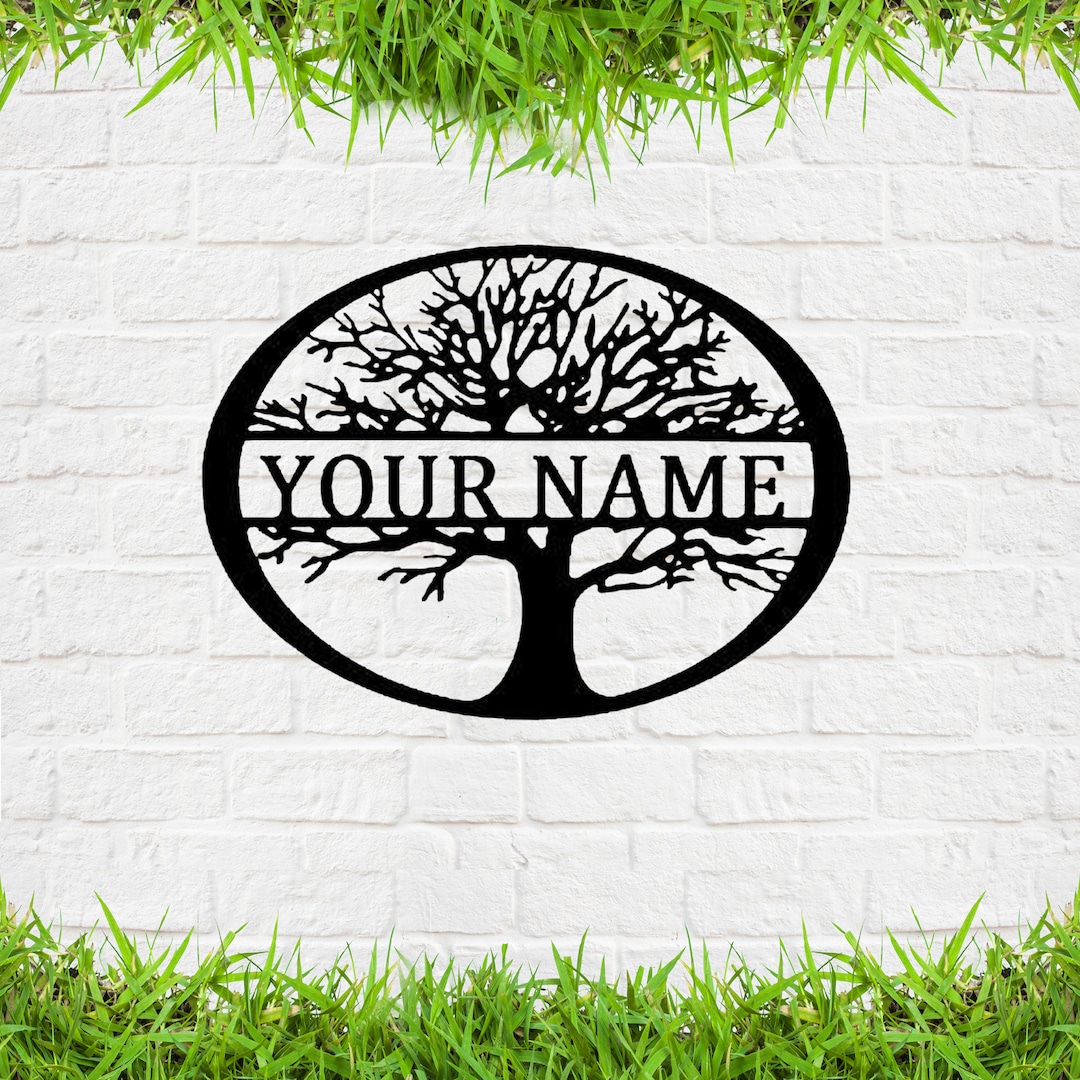 Tree of Life With Personalized Name Metal Sign Custom Family Name ...