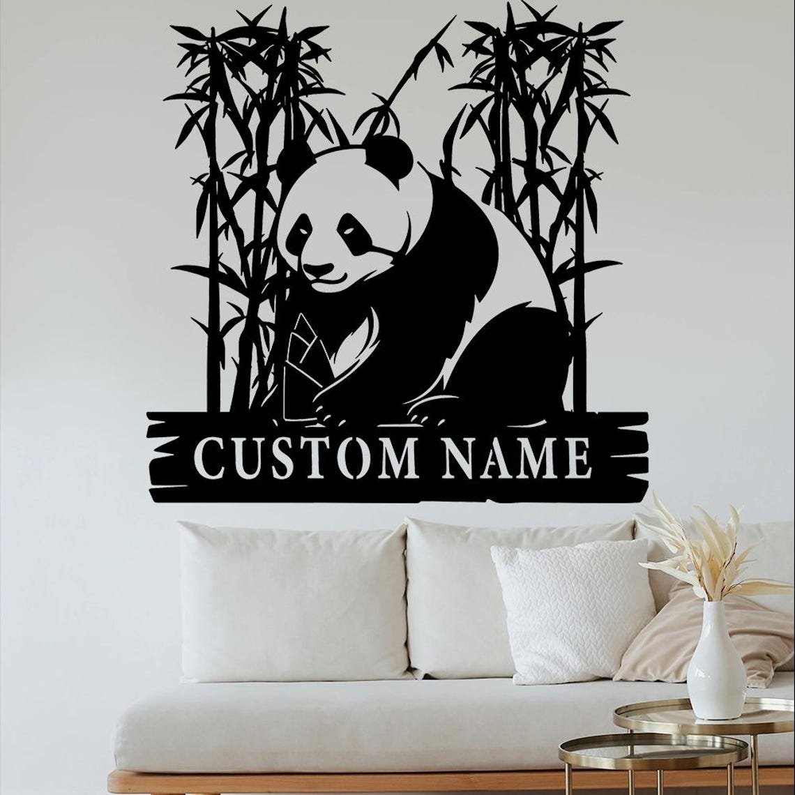 Personalized Metal Panda Wall Decor,custom Family Name Sign Home Decor ...