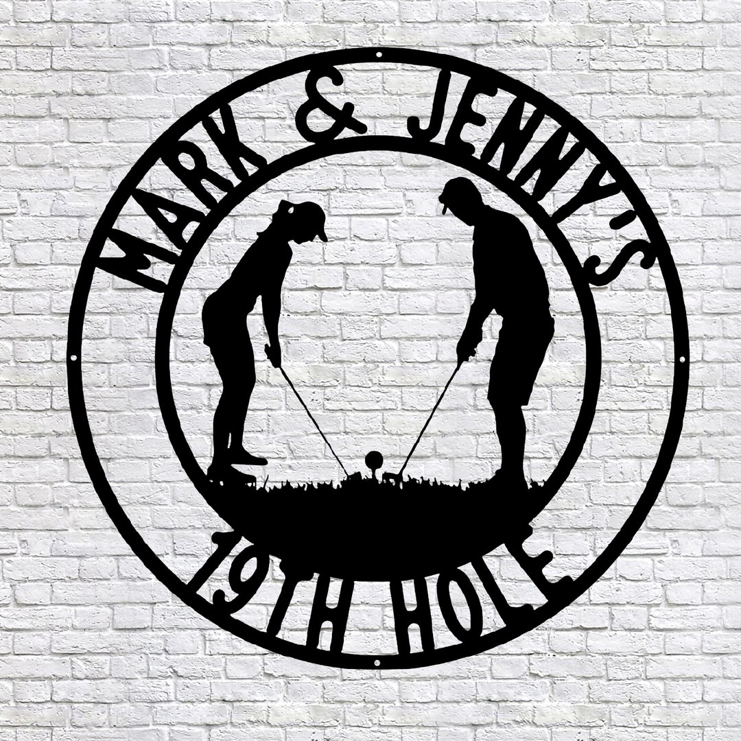 Custom Golf Metal Sign Golf Metal Wall Art Mountain Personalized 19th ...