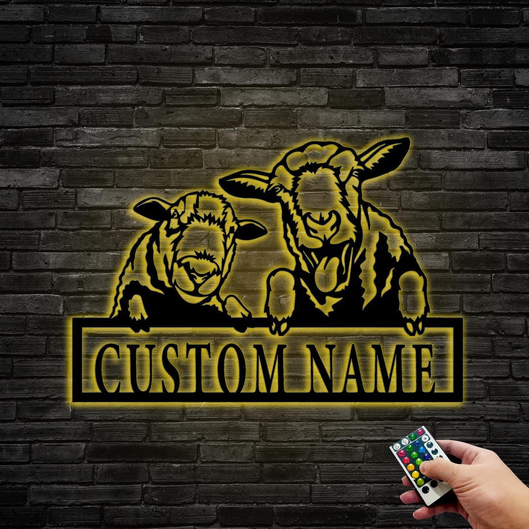 Personalized Sheep Sign Metal Wall Art,custom Sheep Metal Decor With ...