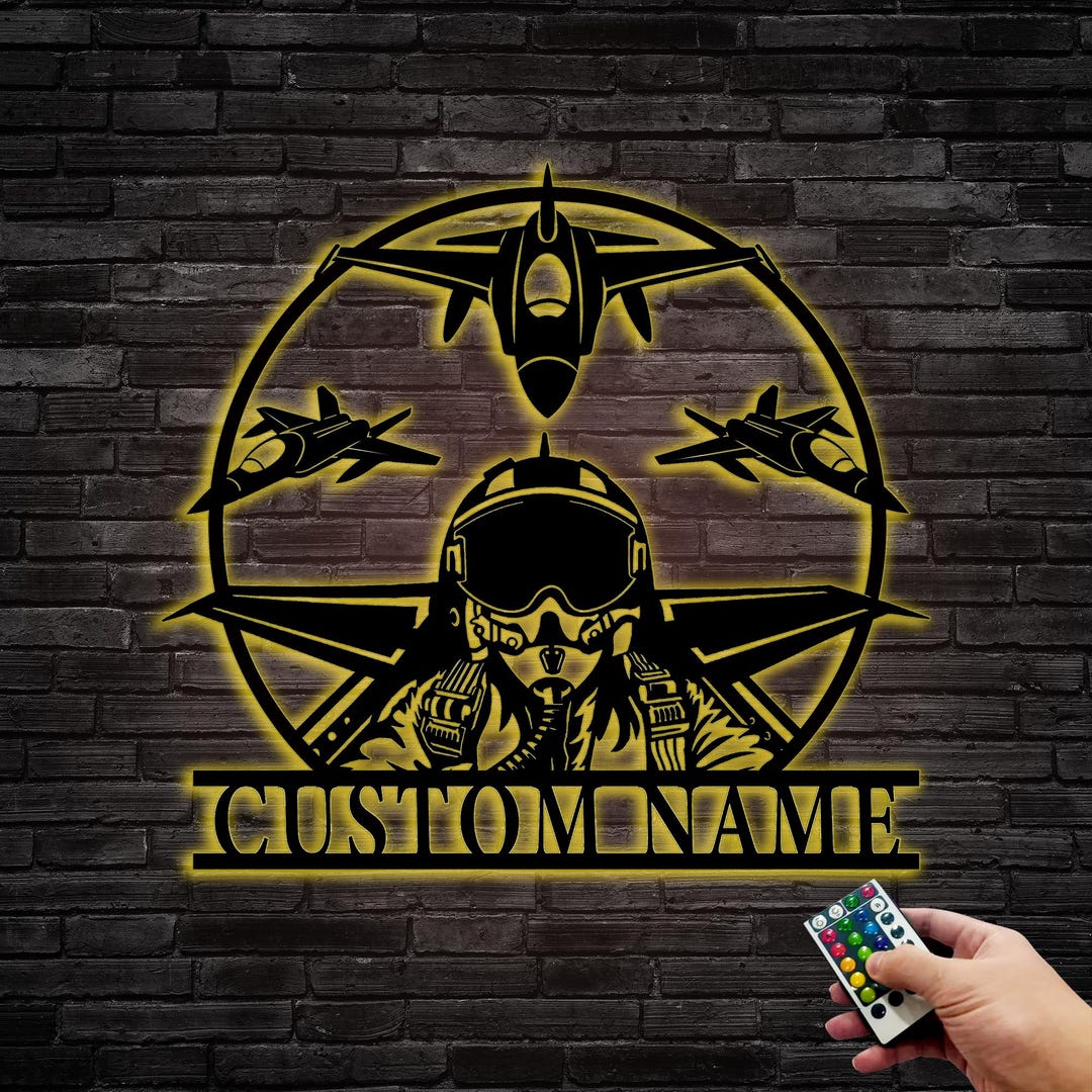 Personalized Aircraft Air Force Sign,custom Fighter Jet Pilot Metal ...