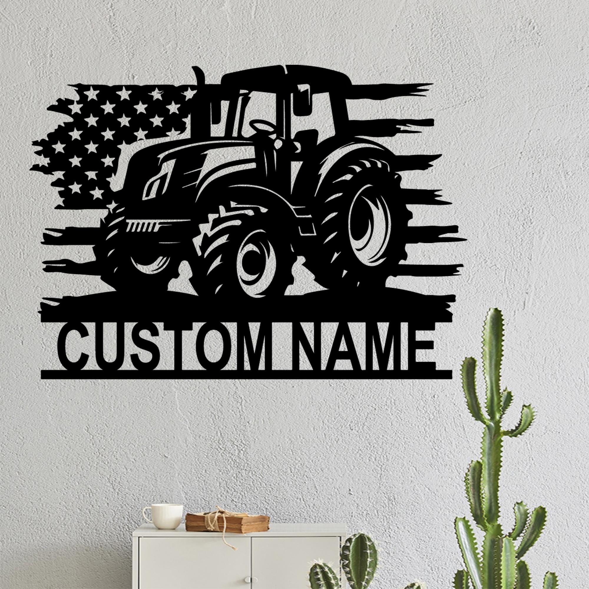 Custom Tractor Metal Wall Sign, Personalized Tractor Farm Signs, Metal ...