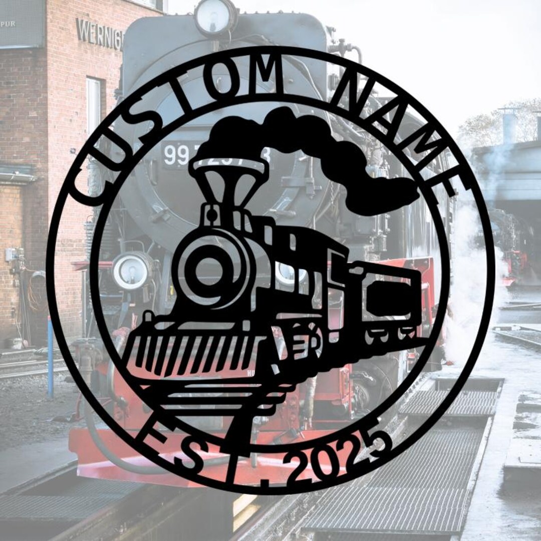 Personalized Train Metal Wall Art: Custom Railroad Sign - Etsy