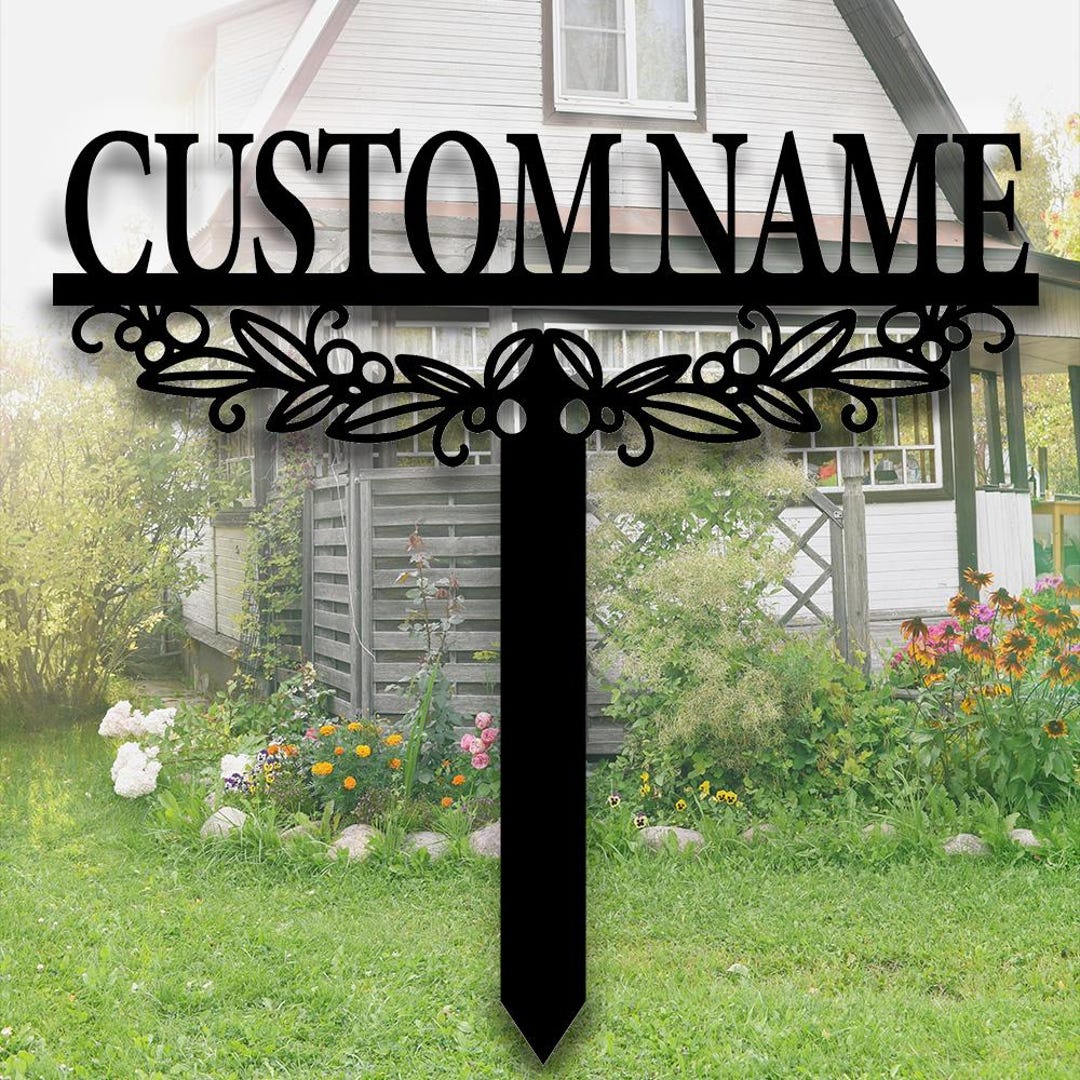 Personalized Metal Garden Sign,custom Metal Garden Sign,metal Garden ...