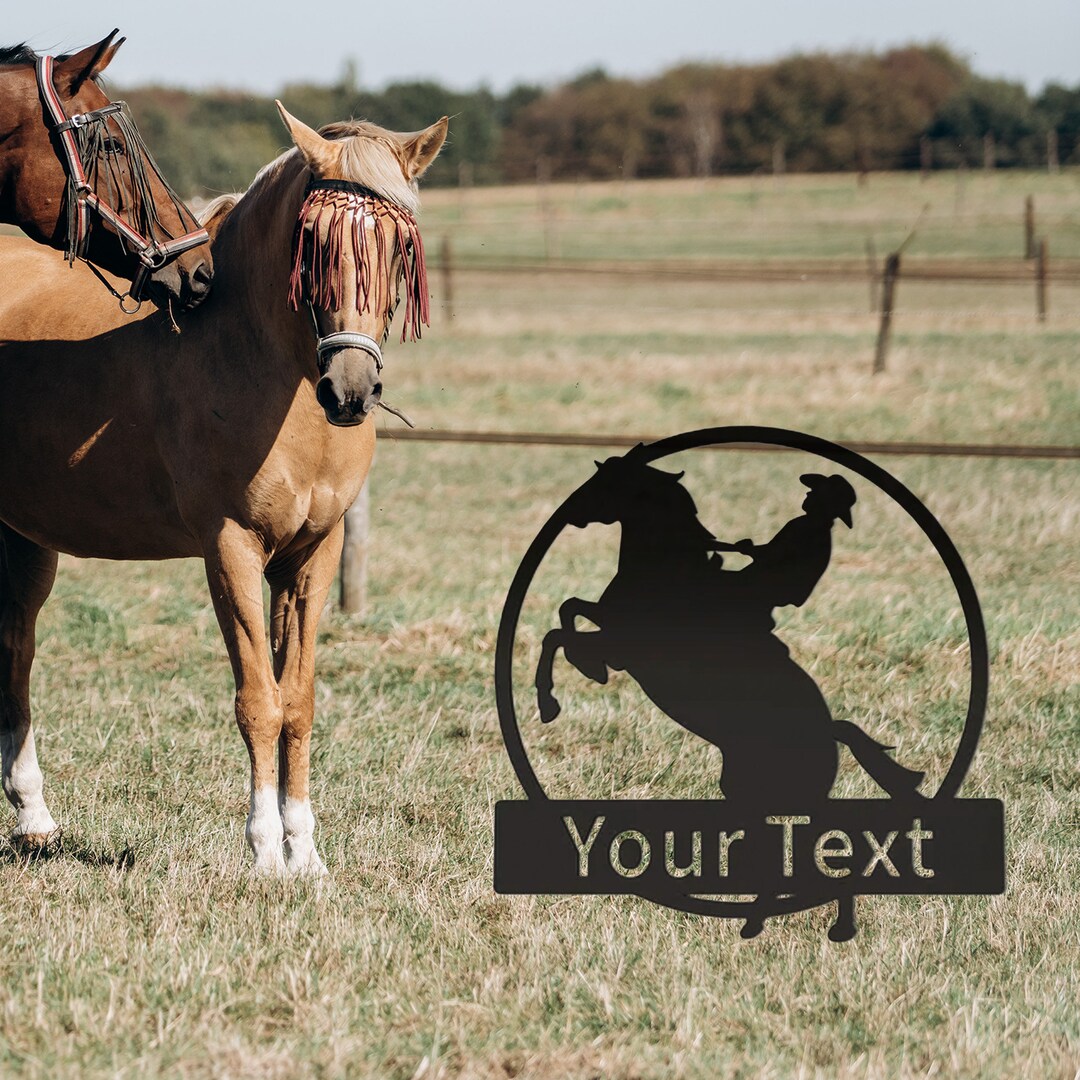 Cowboy Metal Wall Decor, Custom Metal Signs, Metal Wall Art, Surname ...