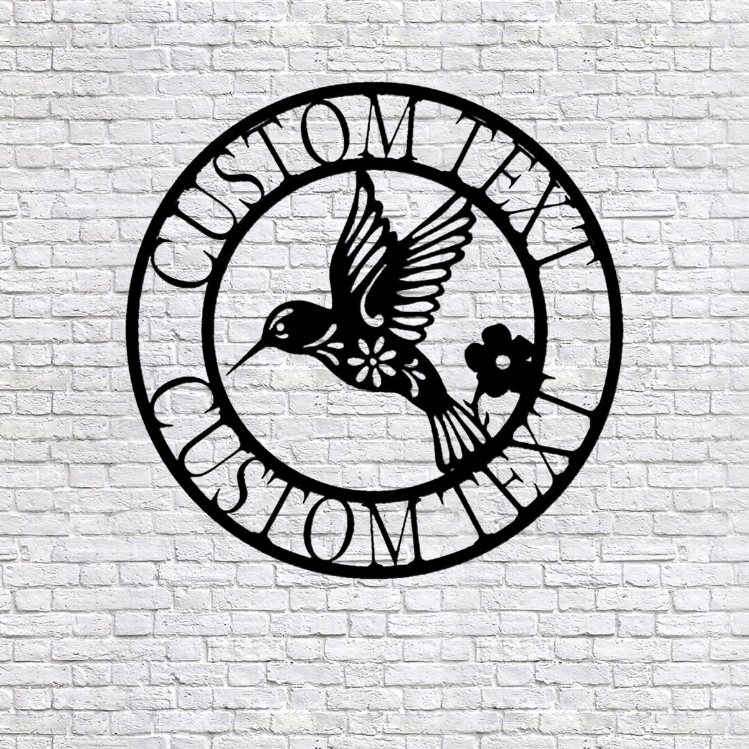 Custom Hummingbird Sign Metal Garden Sign Personalized Hummingbird ...