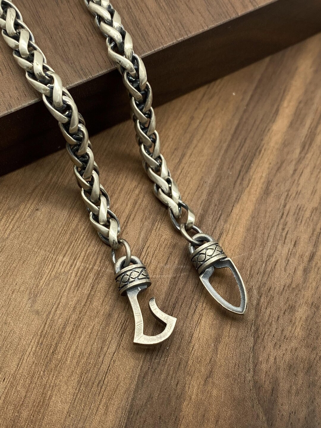 5mm Oxidized Silver Braid Chain Wheat Chain Viking Chain - Etsy