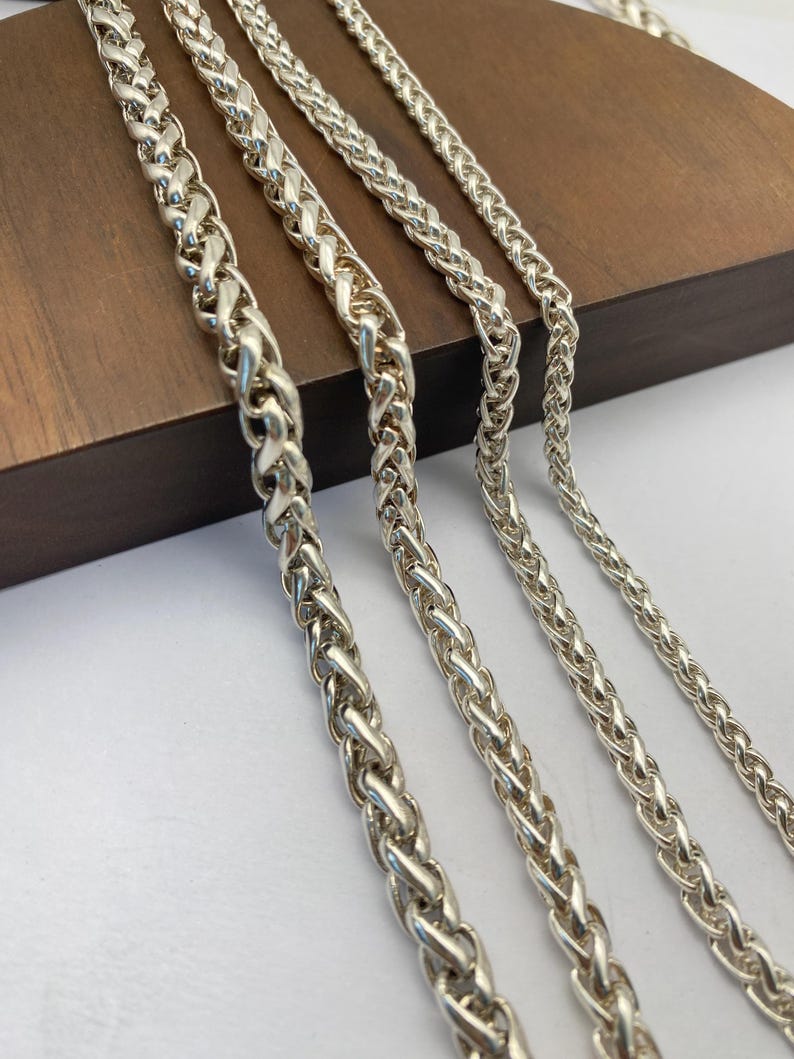 S925 Sterling Silver Braid Chain: Wheat Foxtail Design - Etsy