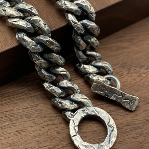 Handmade Heavy Sterling Silver Curb Cuban Chain - Mens Punk Necklace ...