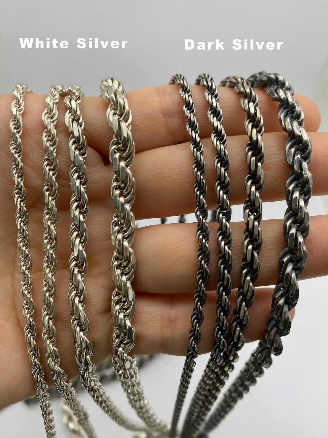 Mens Silver Chain Rope Chain 925 Sterling Silver - Etsy