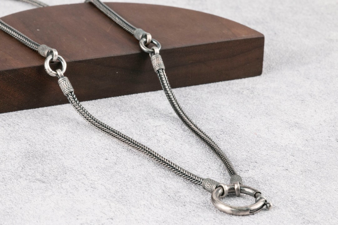 Customized Segmented Necklace Silver Foxtail Chain 925 Sterling Silver ...