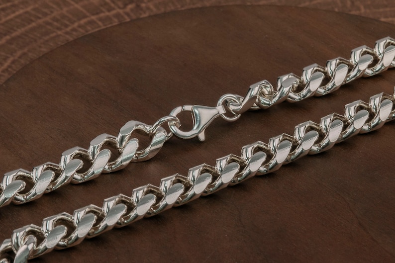 Mens 925 Sterling Silver Cuban Chain Necklace - Etsy
