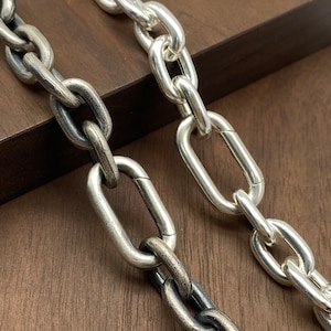 Heavy Sterling Silver Chain Choker Necklace - 10mm - Etsy