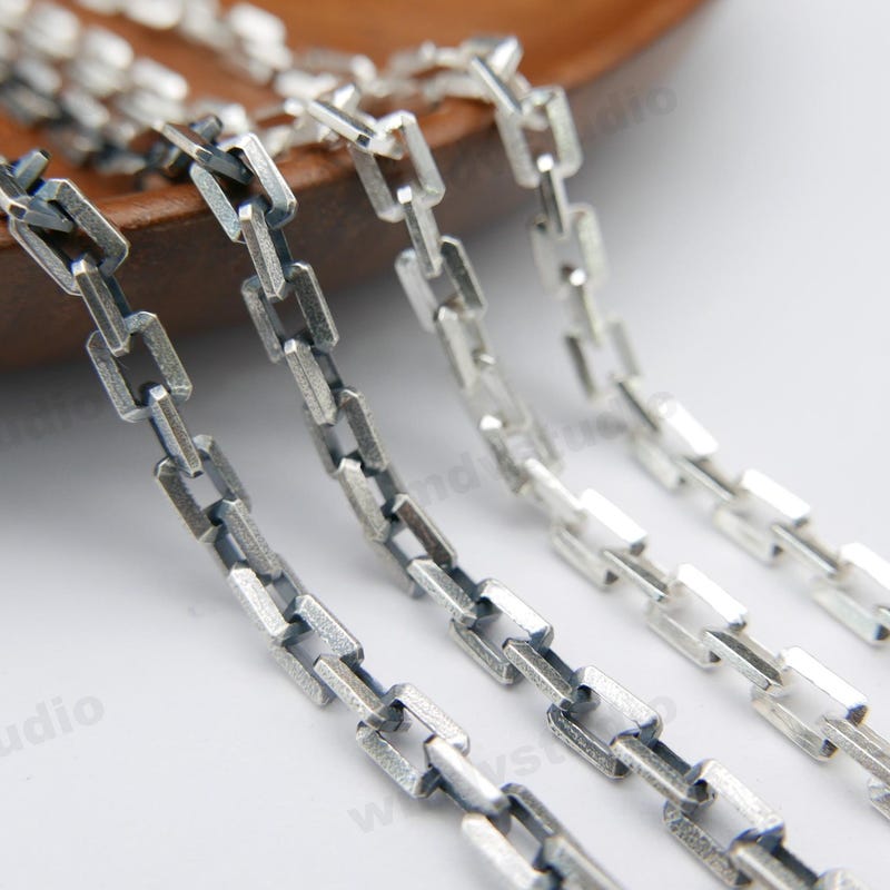 44 Silver Box Chain - Etsy