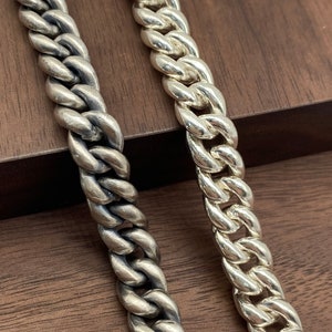 9mm Mens Chain Cuban Chain Curb Chain Chunky Chain Heavy Chan Sterling ...