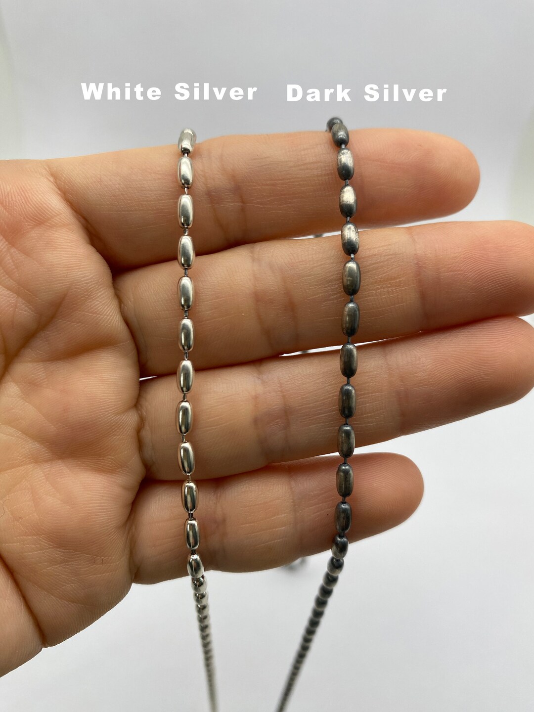 Bead Chain Silver Bead Chain 925 Sterling Silver 2.5mm - Etsy