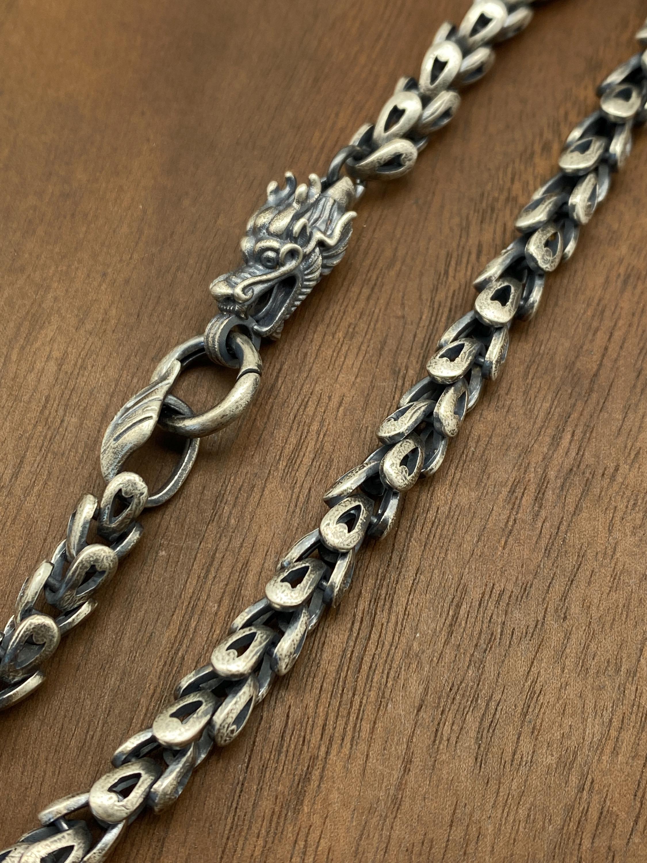 Mens Sterling Silver Dragon Scale Chain - Viking Necklace (6.5mm) - Etsy
