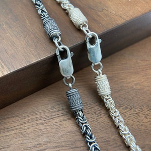 925 Sterling Silver Oxidized Chain Mens Unisex Necklace 3.7mm - Etsy