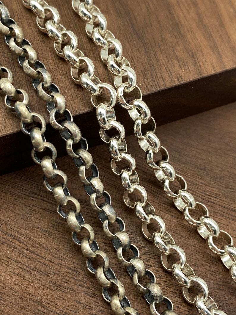 Sterling Silver 925 Rolo Chain: Custom Length Pendant Chain (3mm-7mm ...