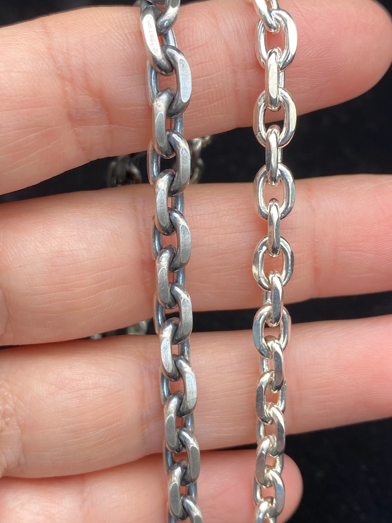 Cable Chain,diamond Cut Chain,gift for Boyfriend,mens Chain,silver ...