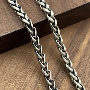 5mm Oxidized Silver Braid Chain Wheat Chain Viking Chain Sterling ...