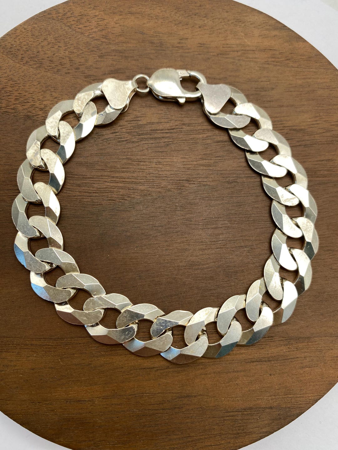 Mens Bracelet Cuba Chain Bracelet 925 Sterling Silver 13mm - Etsy