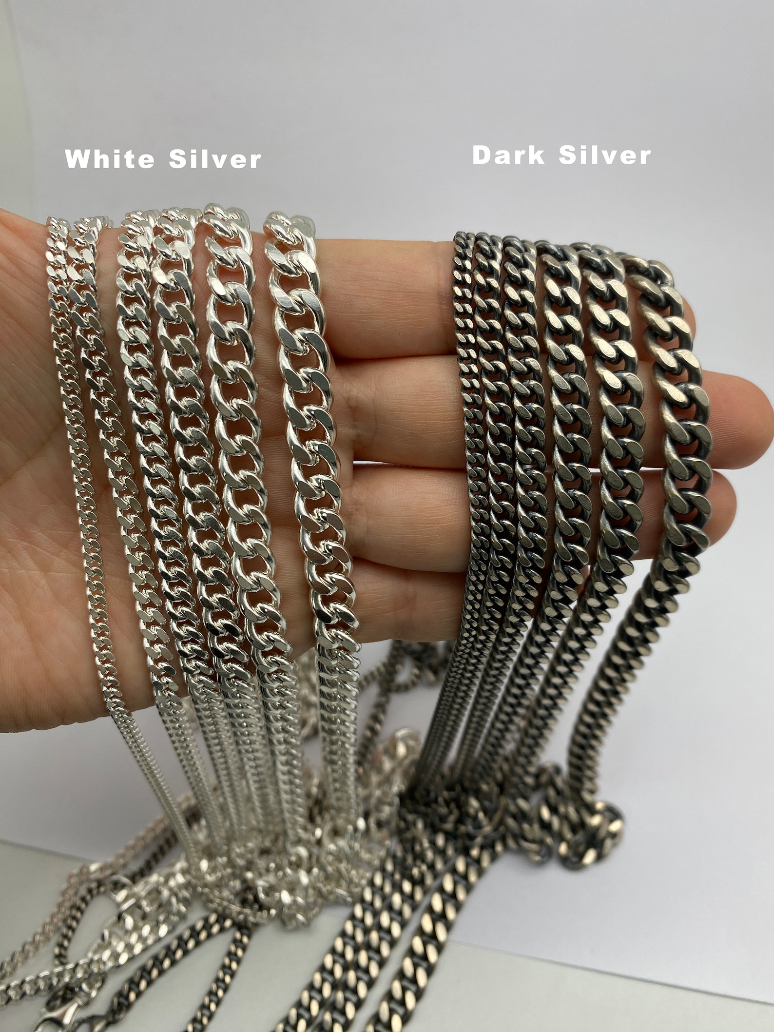 925 Sterling Silver Cuban Chain Silver Anchor Necklace for Men - Etsy