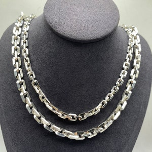 Silver Chain,mens Nekclace,rectangular Box Chain,mens Chain,gift for ...