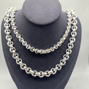 925 Sterling Silver 10mm Mens Silver Chain Chunky Rolo Chain Handmade ...