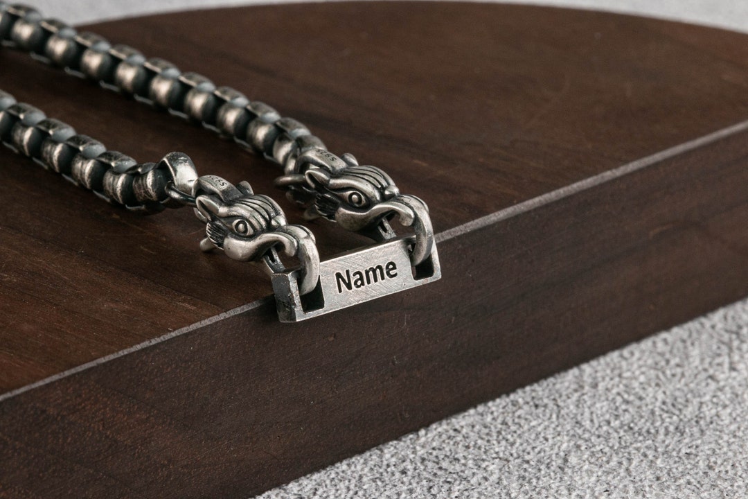 Engrave Name Necklace Custom Name Necklace Initials Name Necklace Box ...