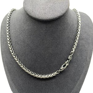 5mm Oxidized Silver Braid Chain Wheat Chain Viking Chain Sterling ...