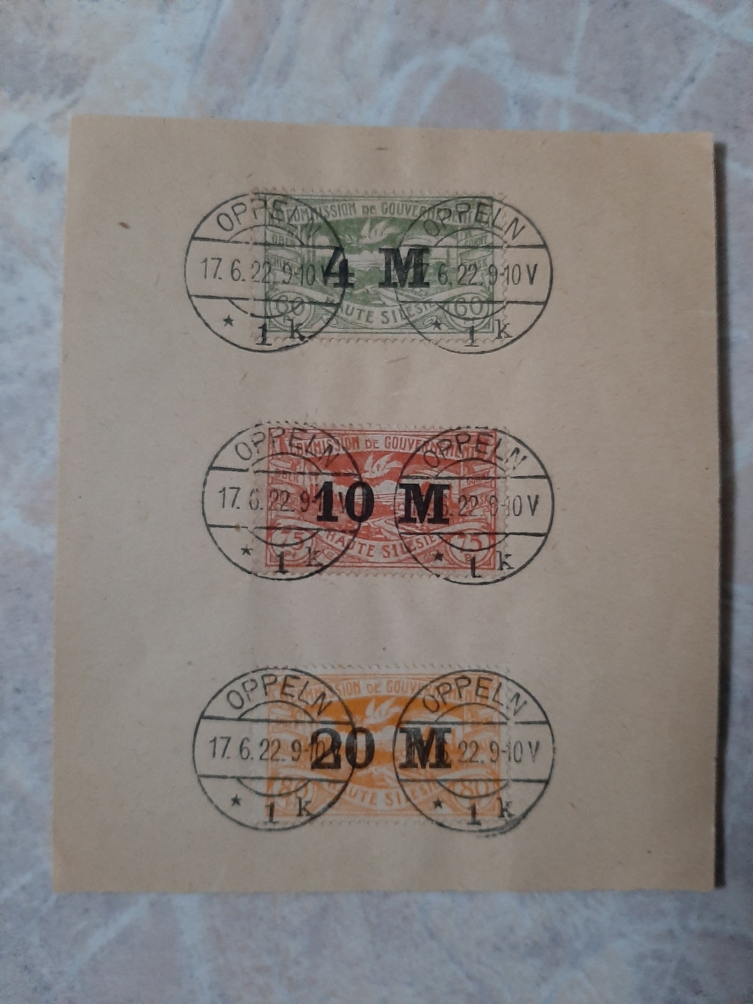 3 Allenstein Plebiscit Annexation German Stamps 1922 / 3 German Stamps ...