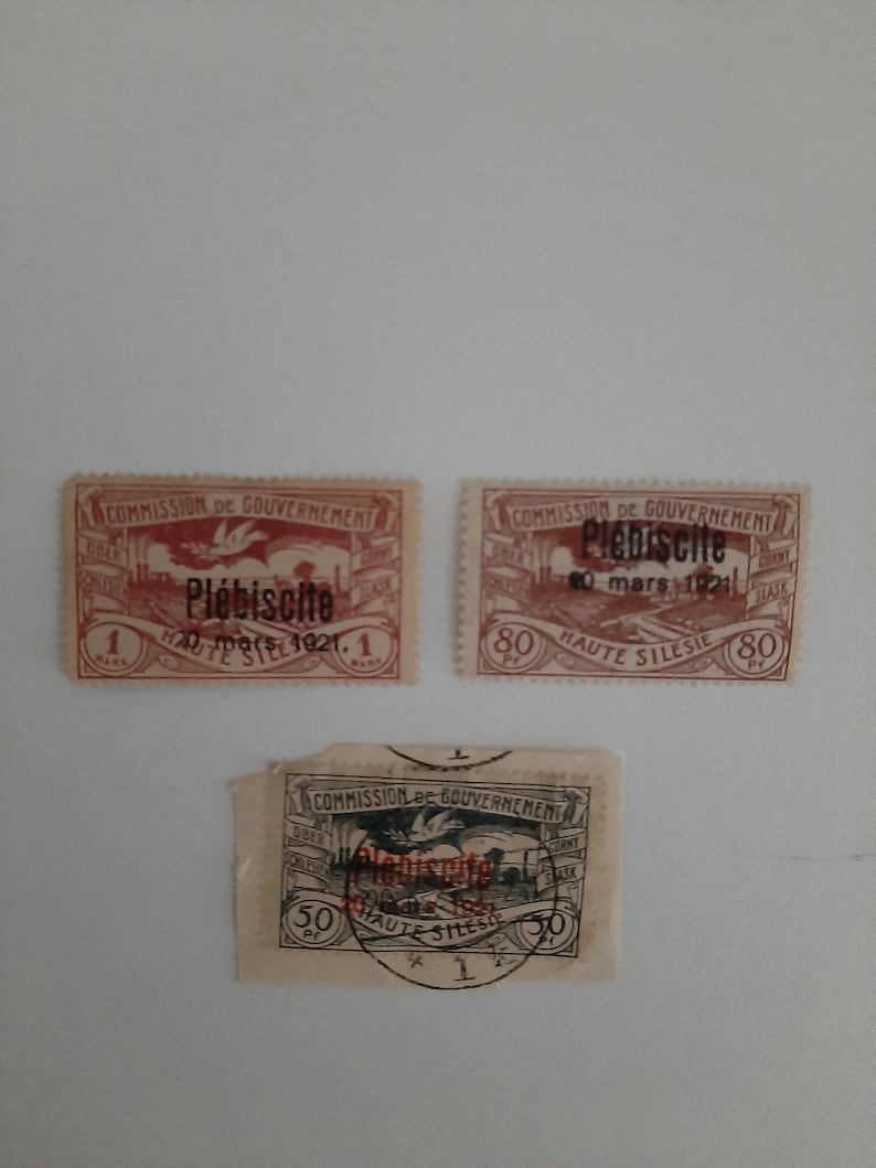 Rare série de 3 timbres de l'occupation allemande (1921) - Collection ...