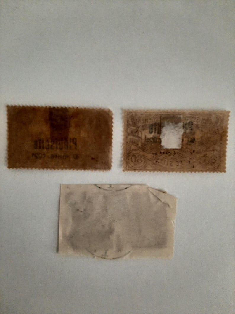 Rare série de 3 timbres de l'occupation allemande (1921) - Collection ...