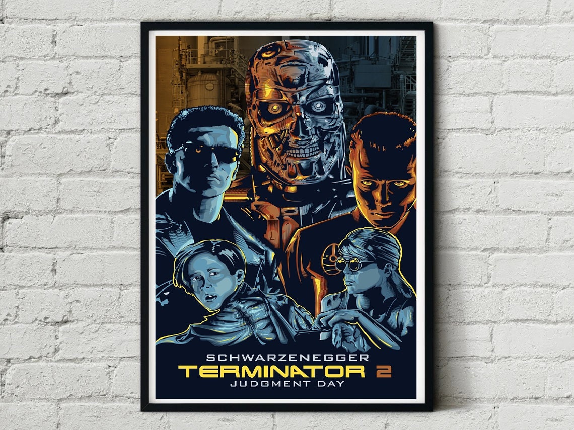 Terminator 2 Skull Poster