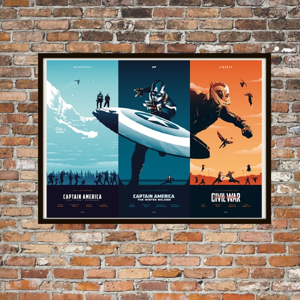 Captain America Trilogy Poster - Etsy UK