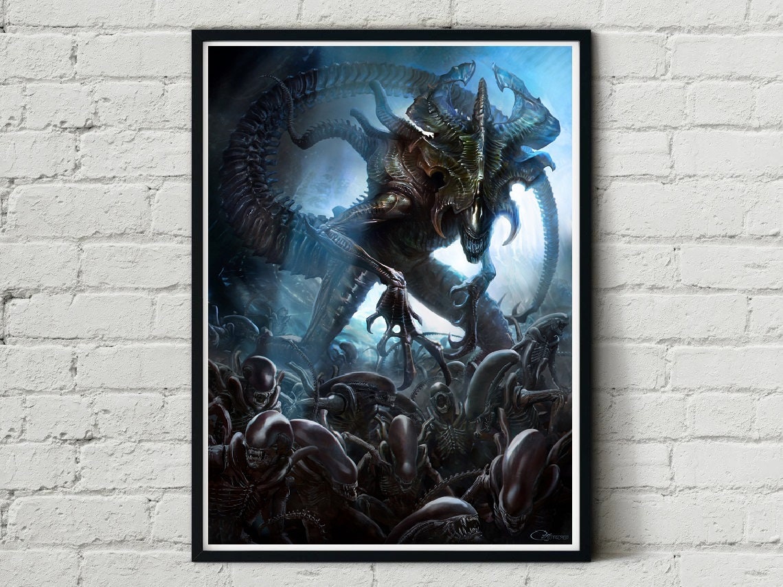 The Alien Queen Xenomorph Horror Space Aliens Egg Art Design - Etsy ...