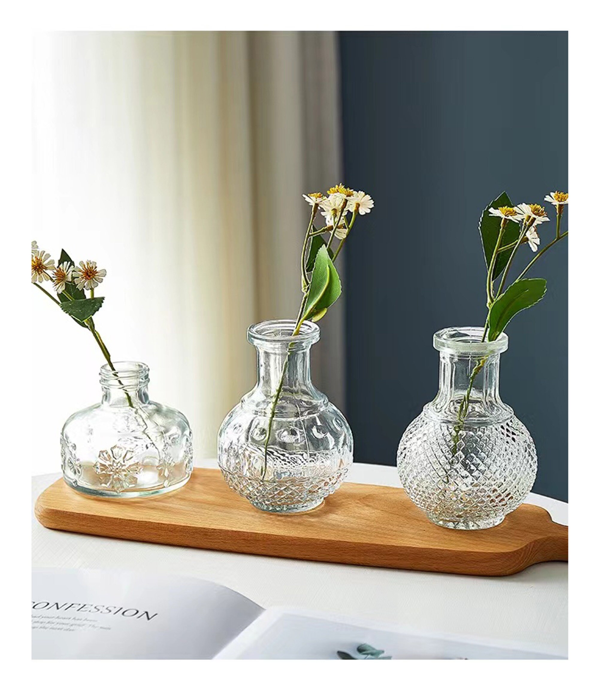 23 Styles French Retro Min Flower Vase,vantage Transparent Hydroponic ...