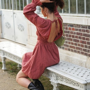 Low Cut Neckline Gathers Dress Pattern - Etsy