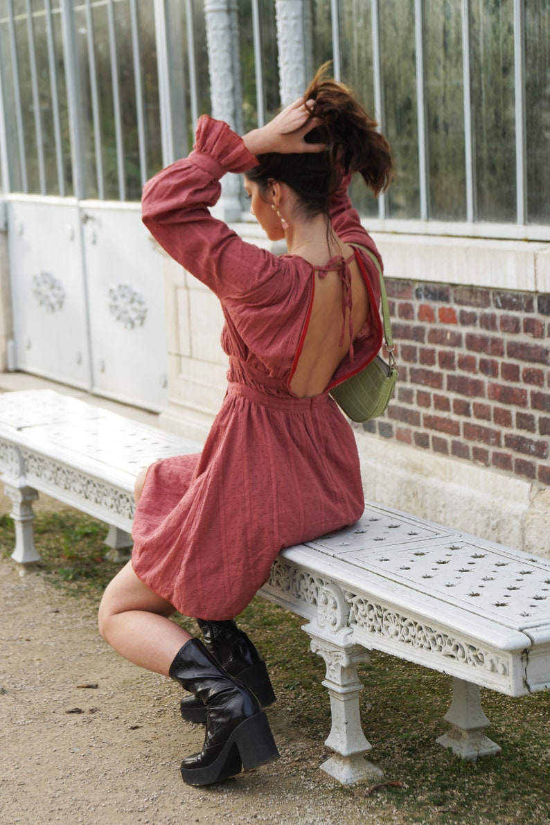 Low Cut Neckline Gathers Dress Pattern - Etsy