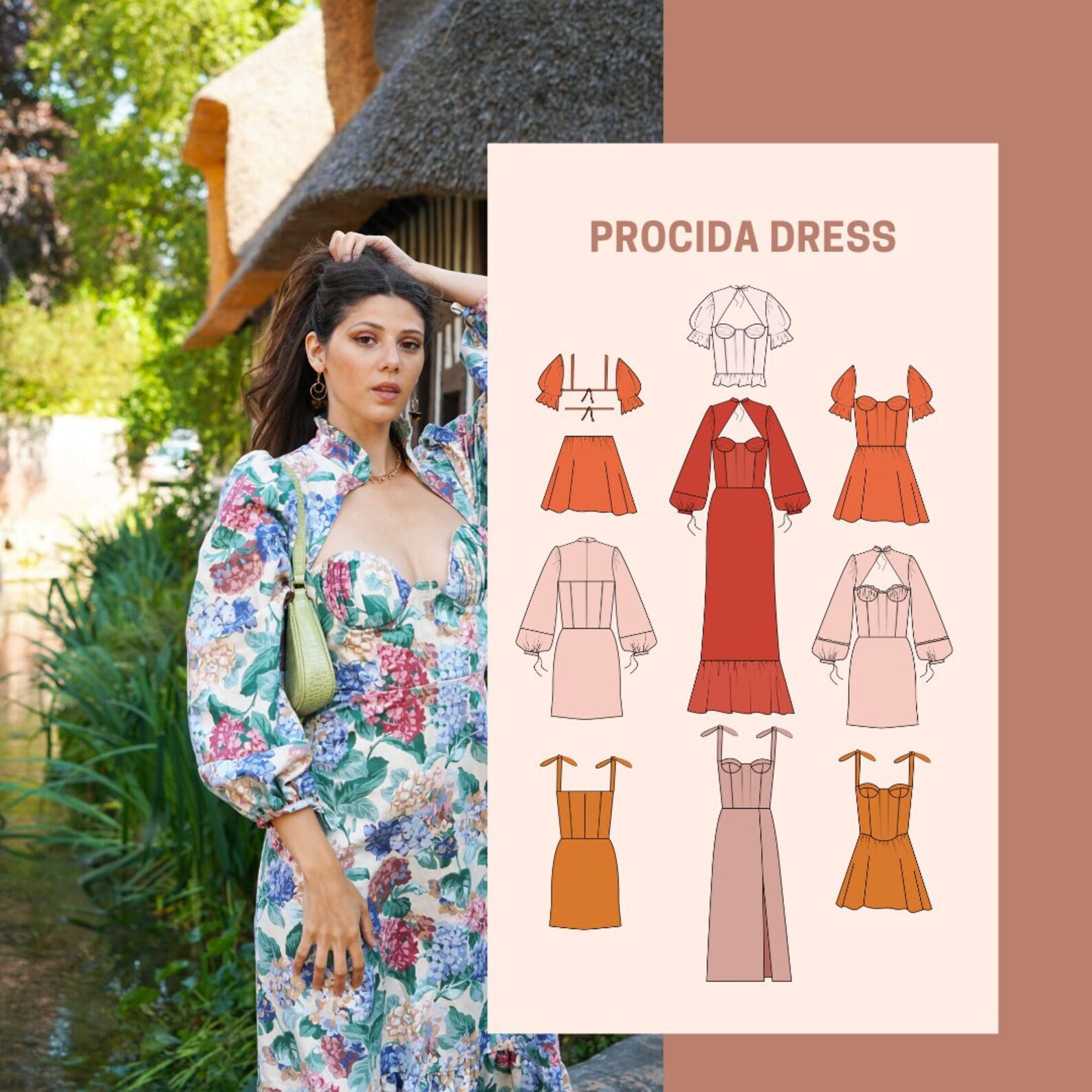 Procida Bustier Dress or Corset Pattern With 3 Types of Cups (A to H) - Etsy