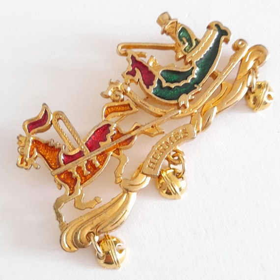 Hermès - Authentic vintage carriage brooch in gold pl… - Gem